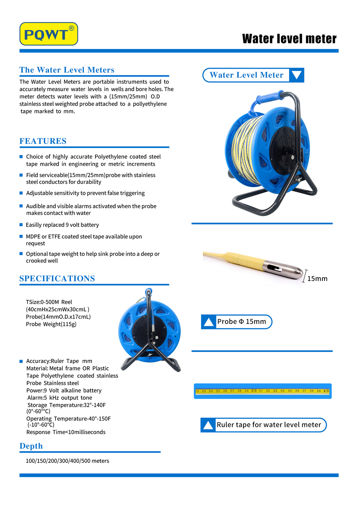 Water Level Meter/ Water Dip Meter — PQWT Detector Shop
