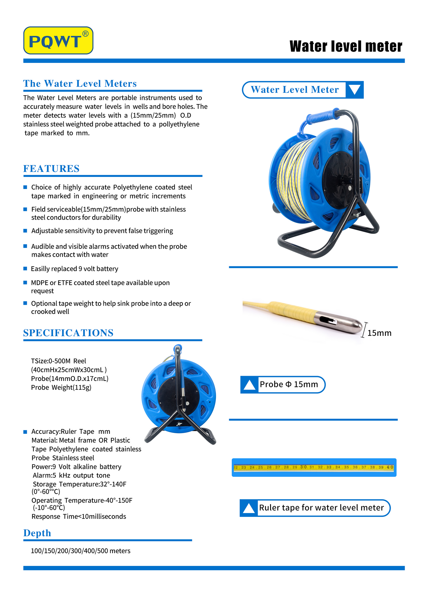 Water Level Meter/ Water Dip Meter — PQWT Detector Shop